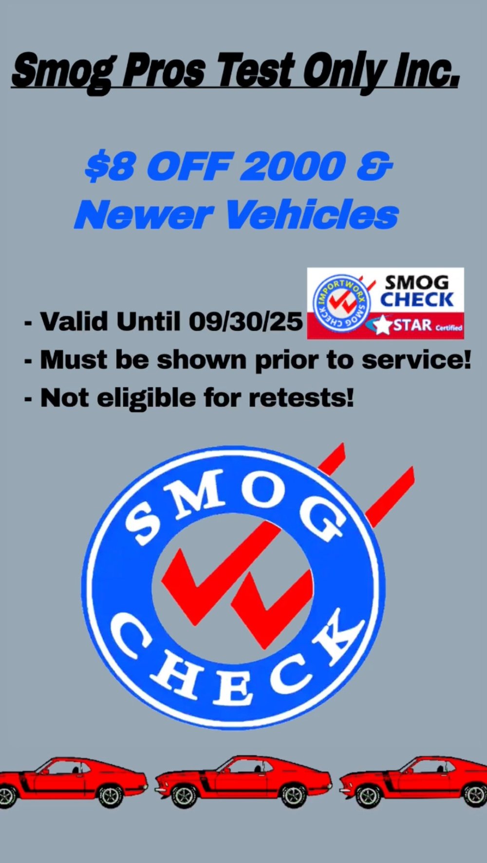 Coupons — Smog Pros Test Only