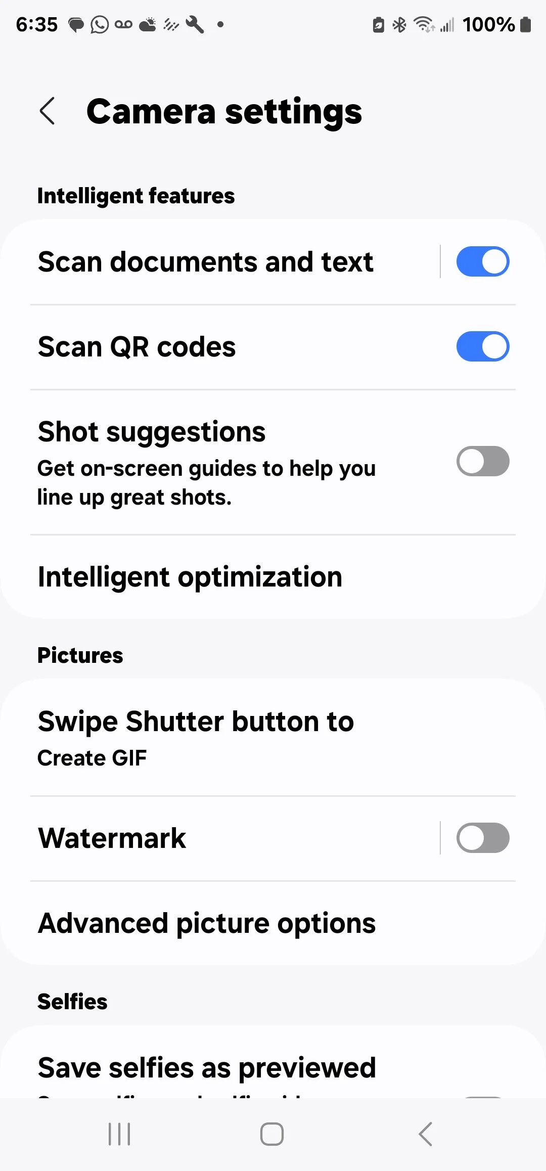 Android Settings — Smarter Photographs