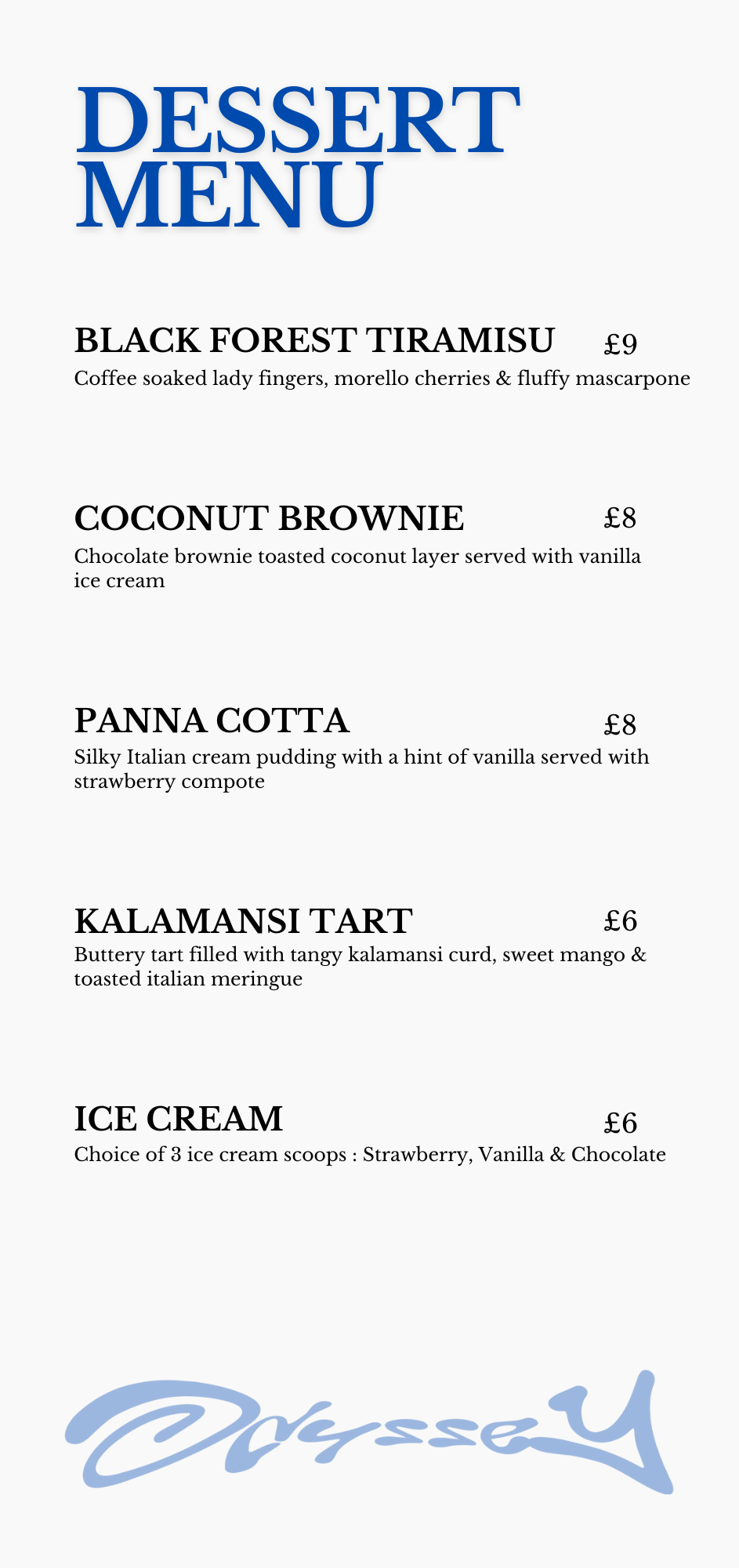 Odyssey Menu — ANASMA