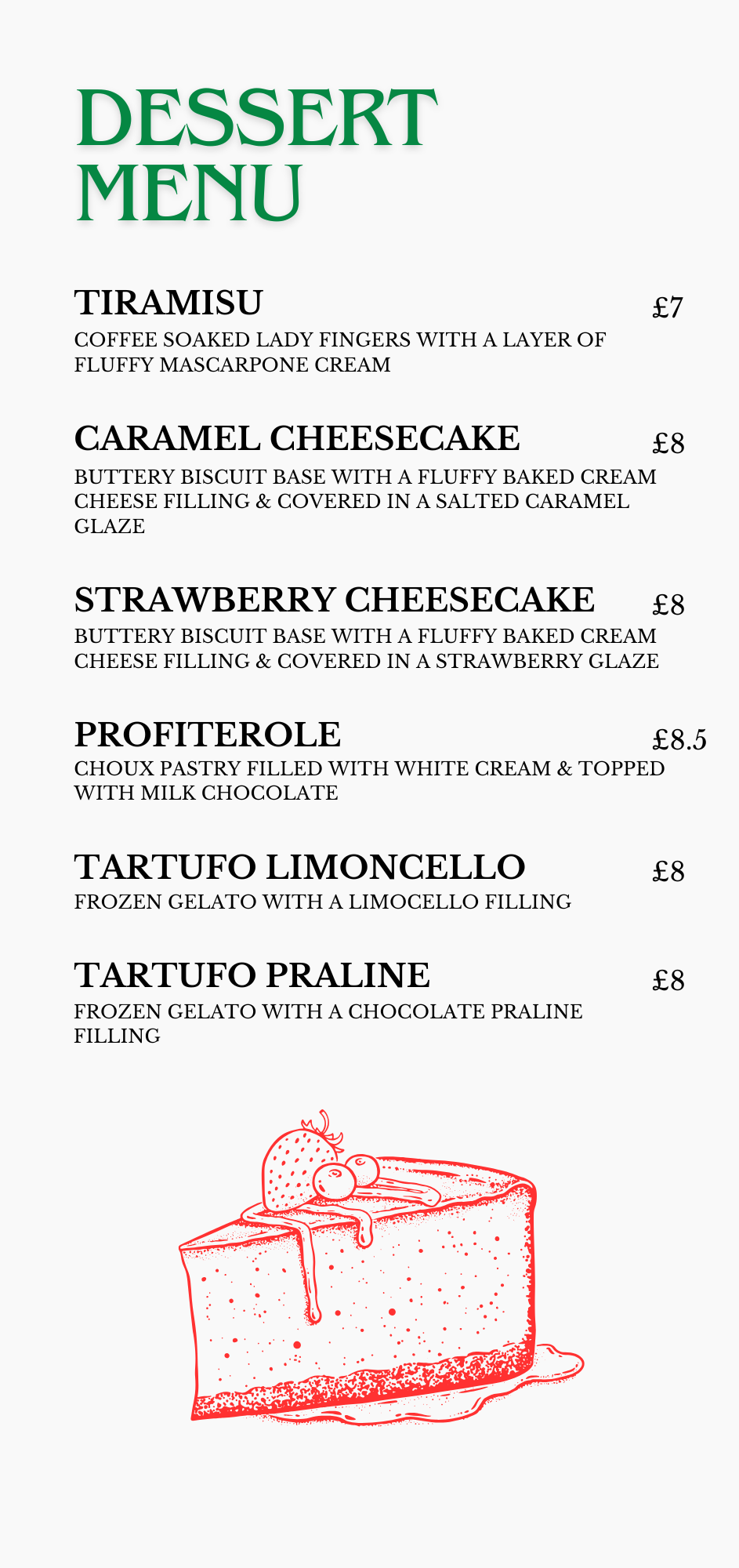 Italian Cuisine Menu — ANASMA