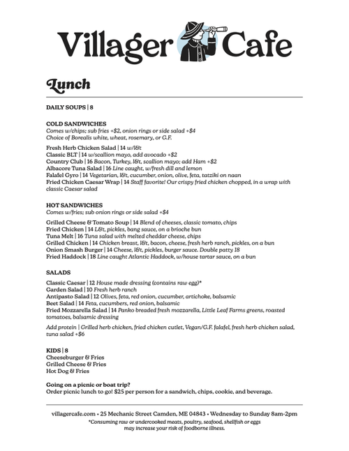 Menu — Villager Cafe