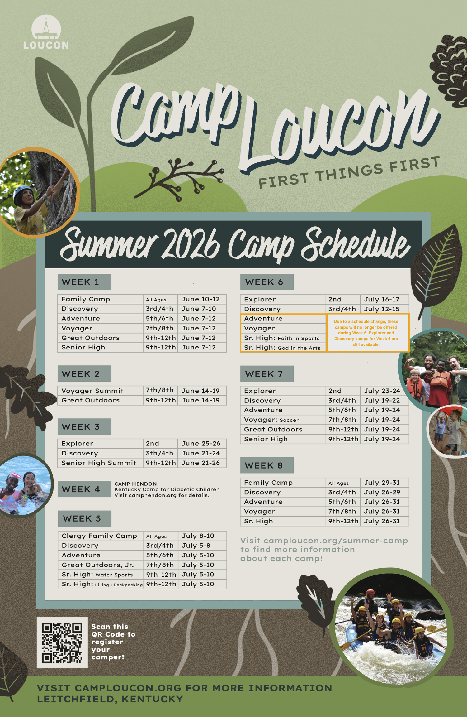 Summer 2026 Schedule — Loucon Training and Retreat Center