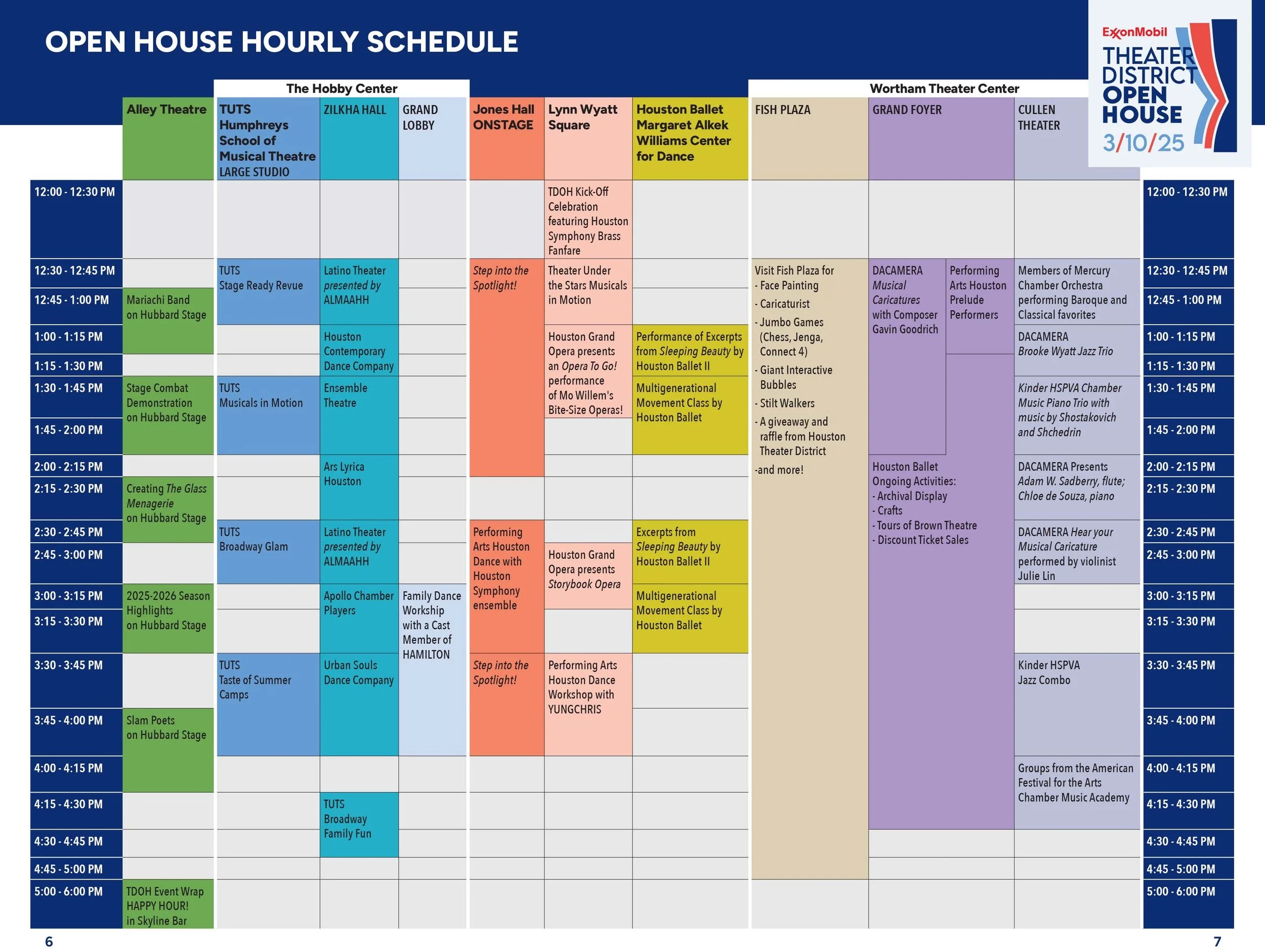 TDOH Schedule (Grid) | Discover Events & Get Tickets Today — Houston ...