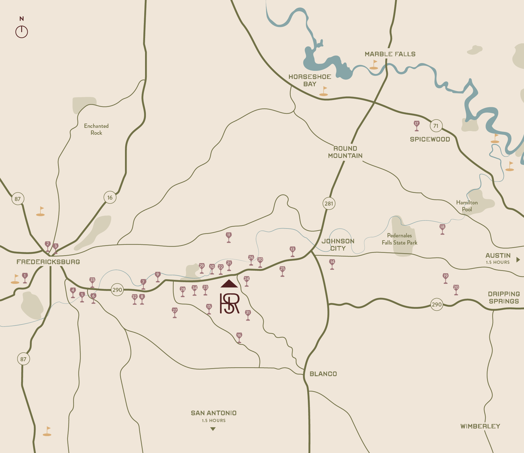 Location | Fredericksburg TX Hill Country Homes for Sale at Hye Springs ...