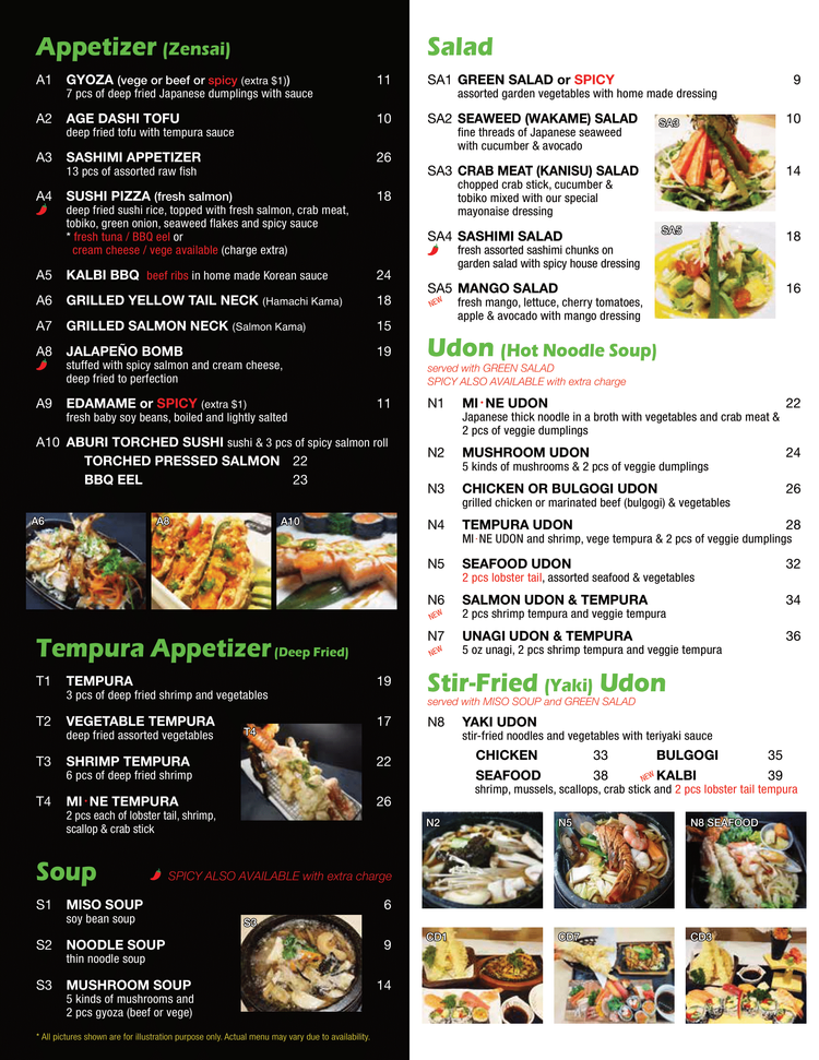 Markham Menus — MI•NE Sushi