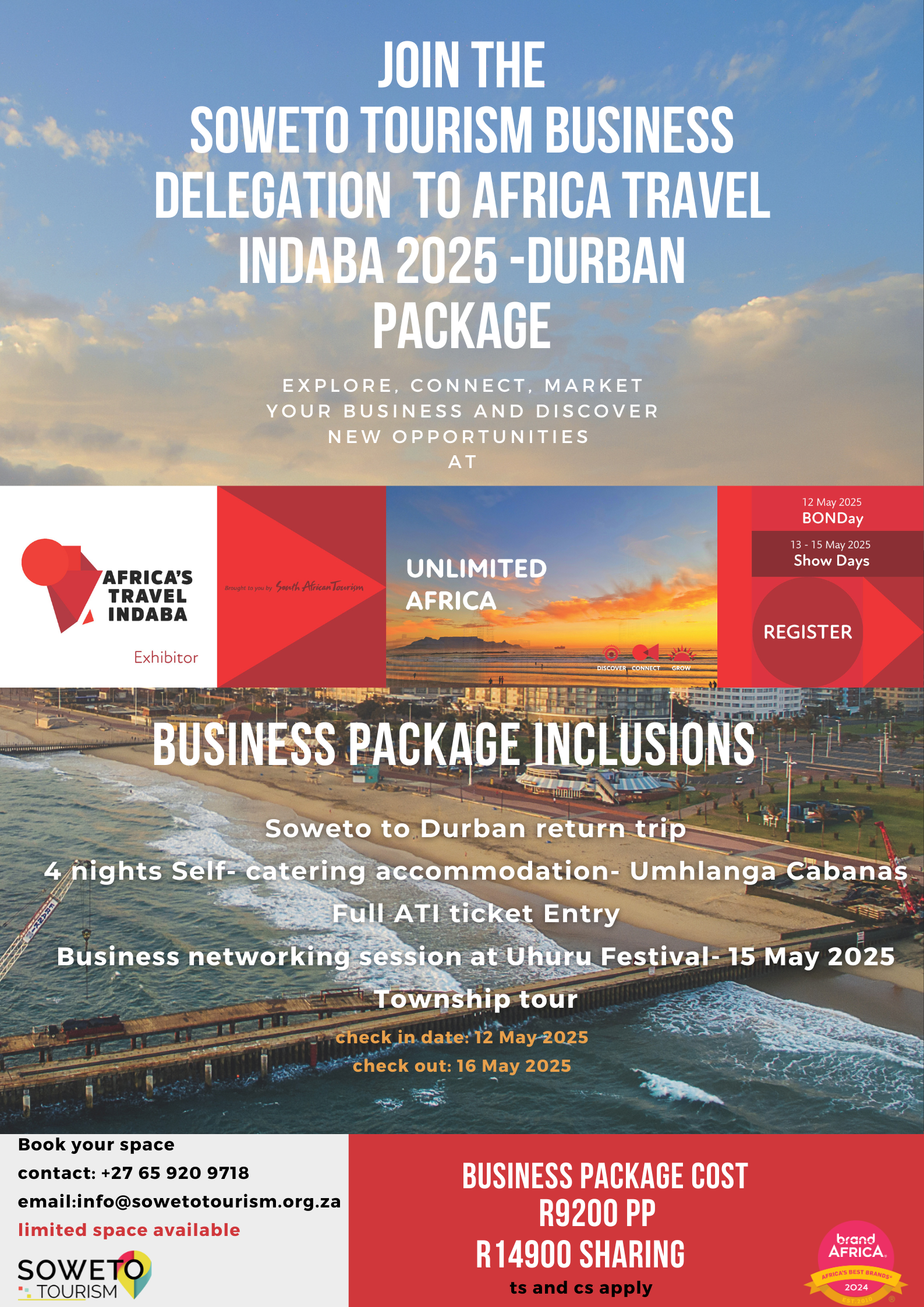 INDABA 2025 - DURBAN PACKAGE — SOWETO TOURISM