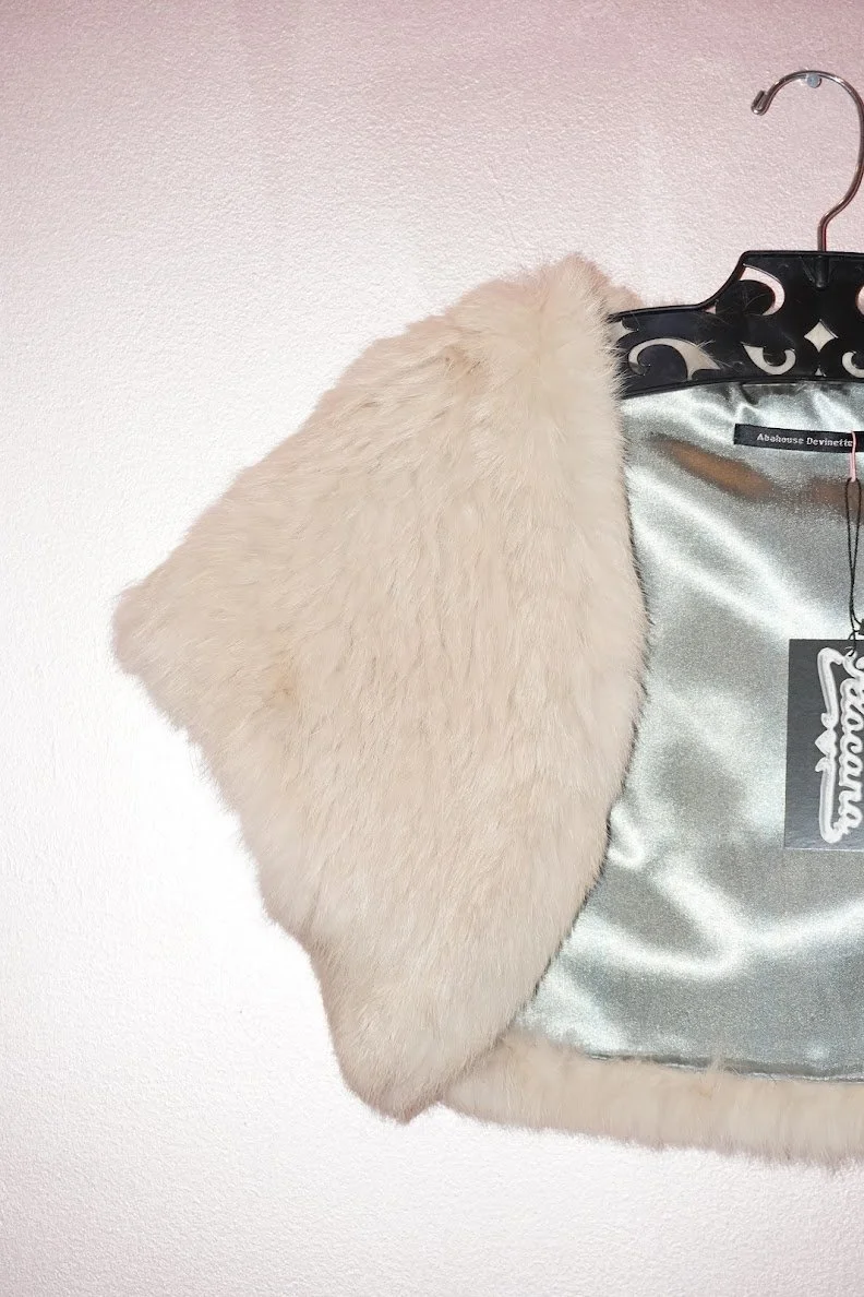illocana Japanese vintage cream rabbit fur bolero — Venus in Tokyo