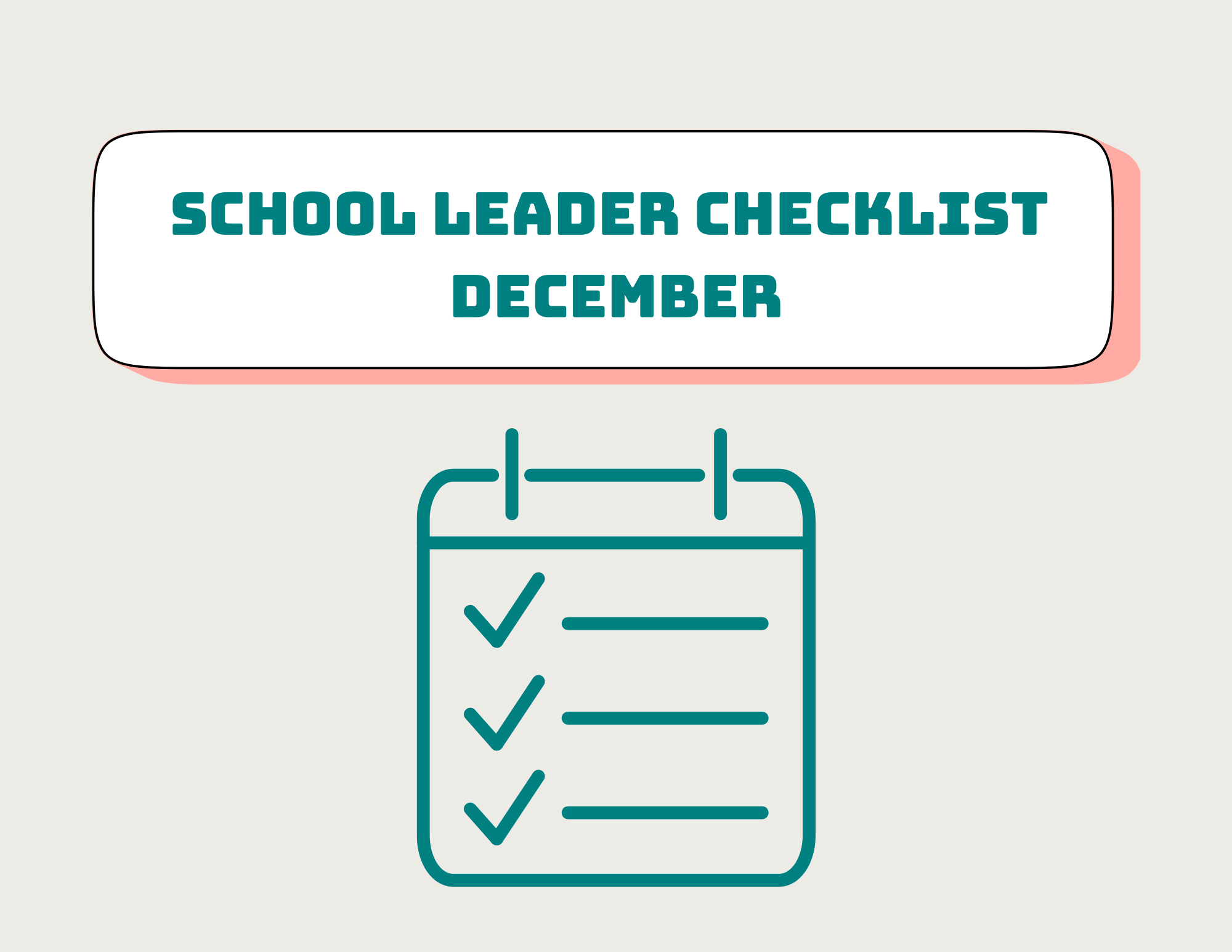 December School Administrator Checklist — Principal Mo