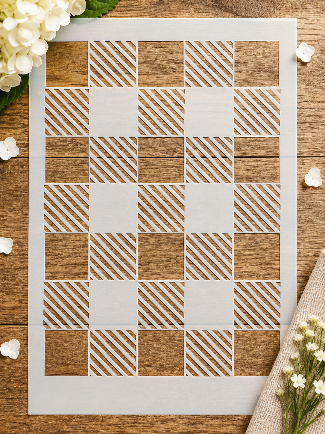 Harper Gingham-Check Stencil — Maxwell Lane Designs- Created by Brittney