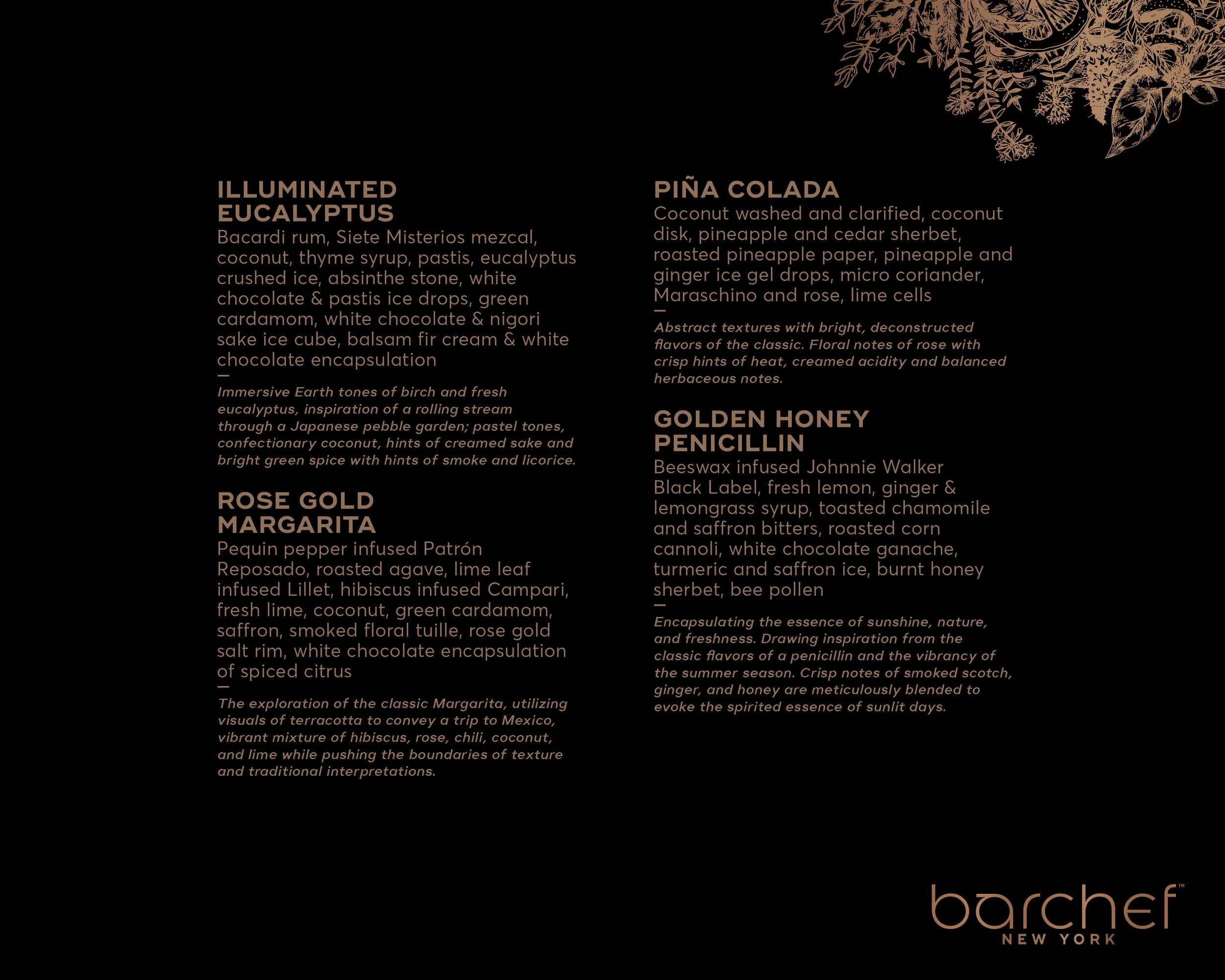 MENU — BarChef New York