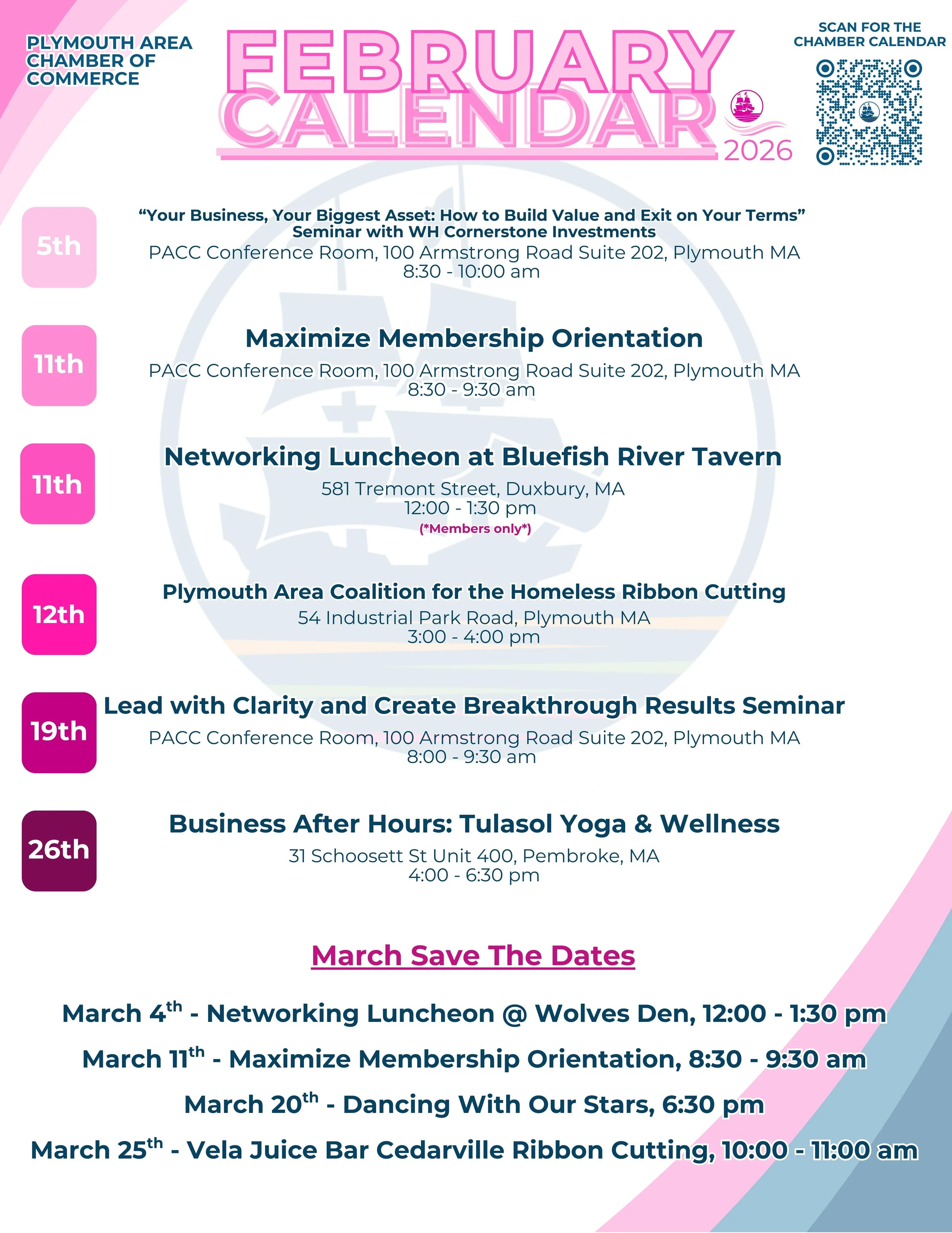 February Calendar — Plymouth Area Chamber of Commerce | Plymouth, MA