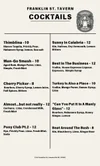 Menu — Franklin Street Tavern