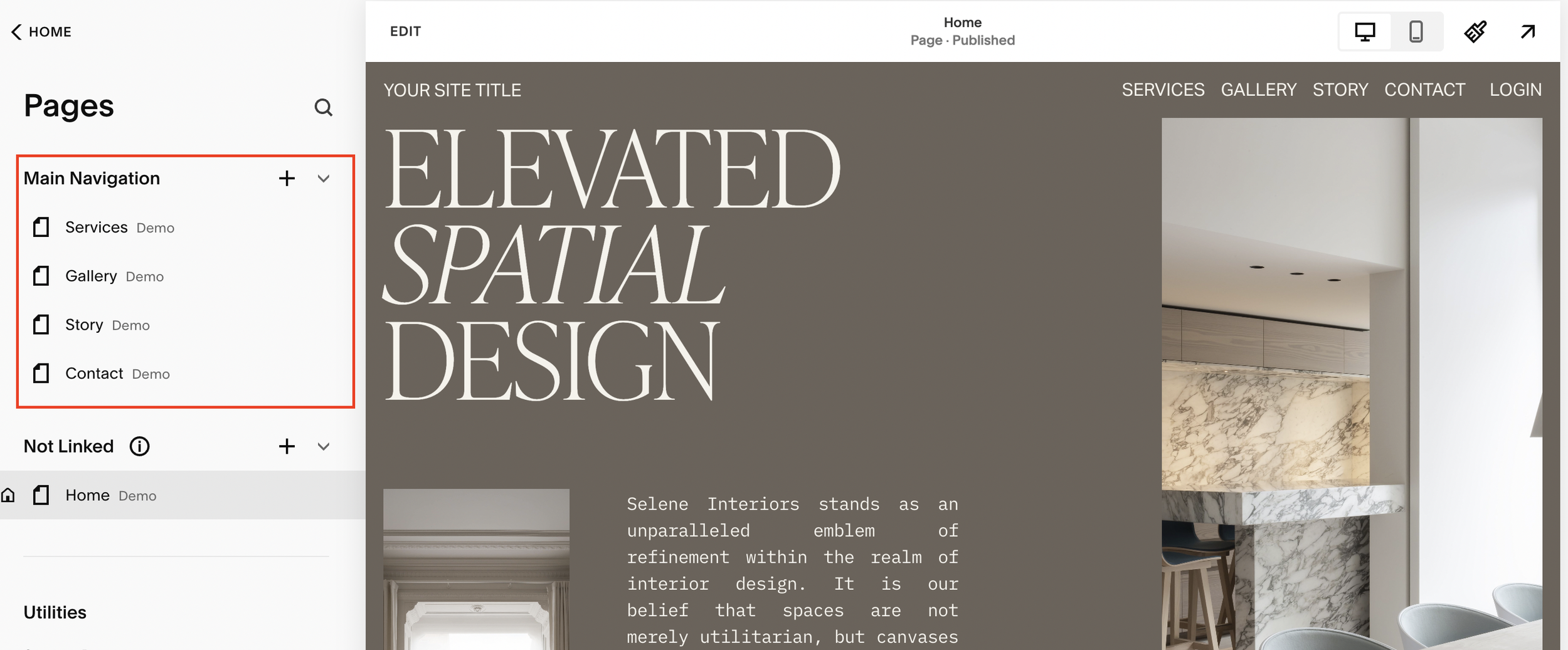 How to Edit Your Squarespace Navigation Bar — by Crawford