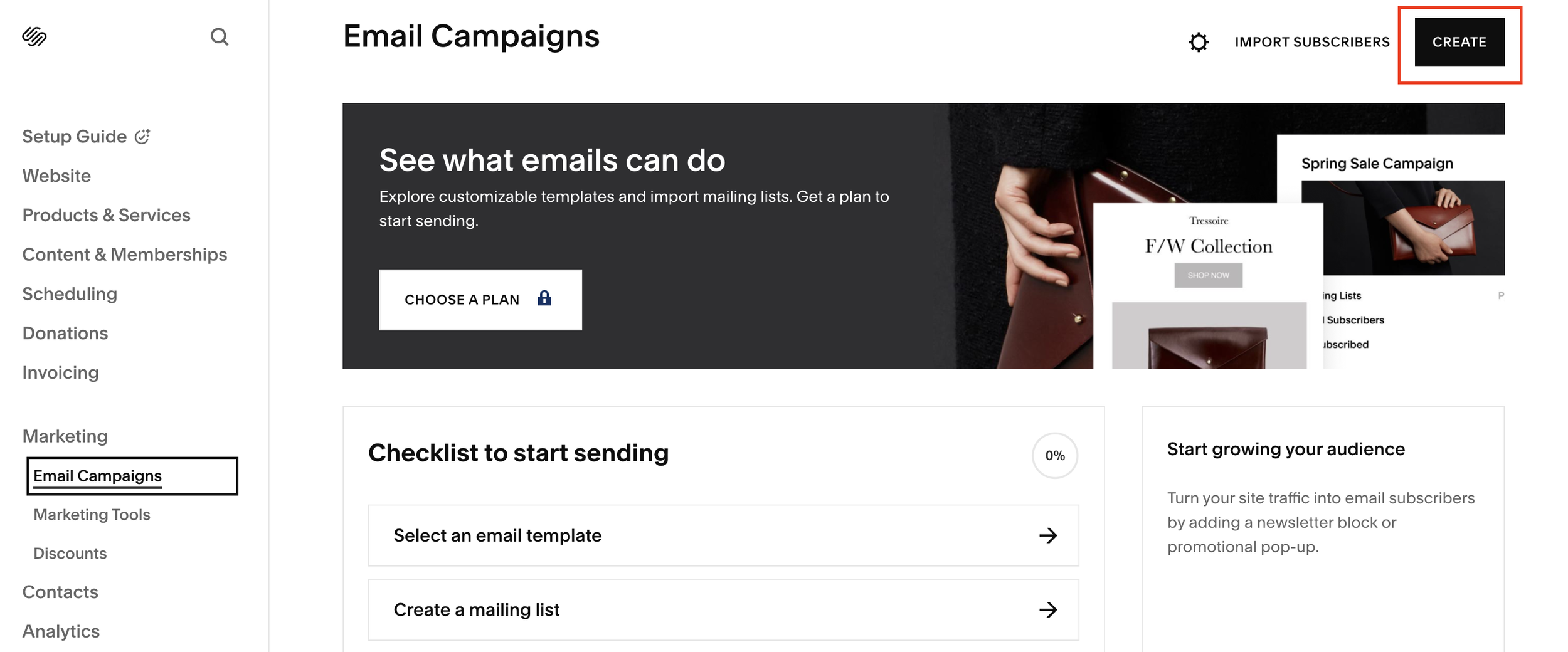 How to Create an Email on Squarespace — by Crawford