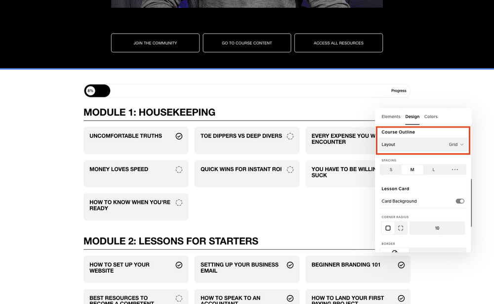 Squarespace Courses New Styling Features Explained — by Crawford