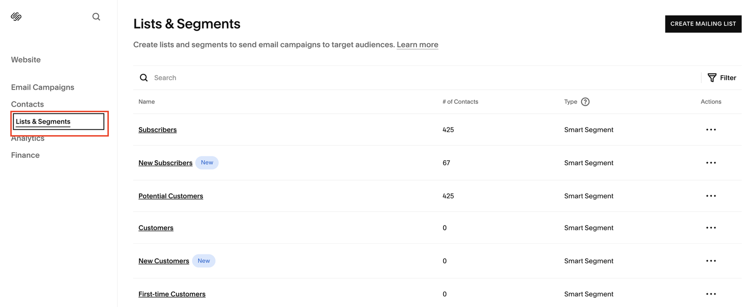 Where to Find Your Mailing List on Squarespace — by Crawford