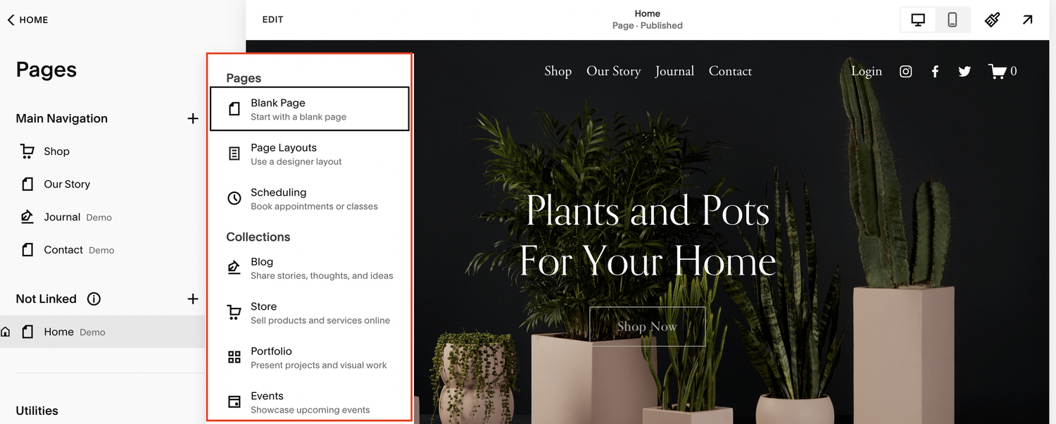 How to Add a Page to Squarespace — by Crawford