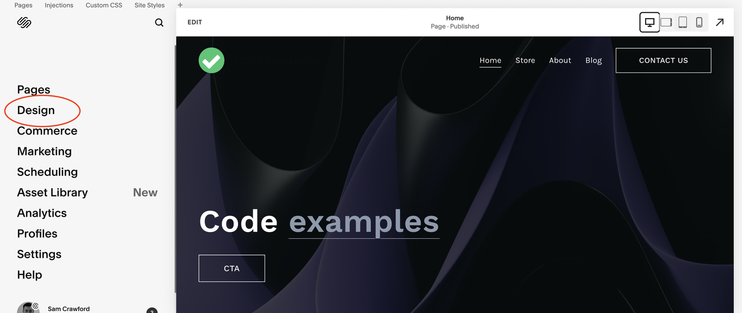 Where to add custom CSS on Squarespace — by Crawford