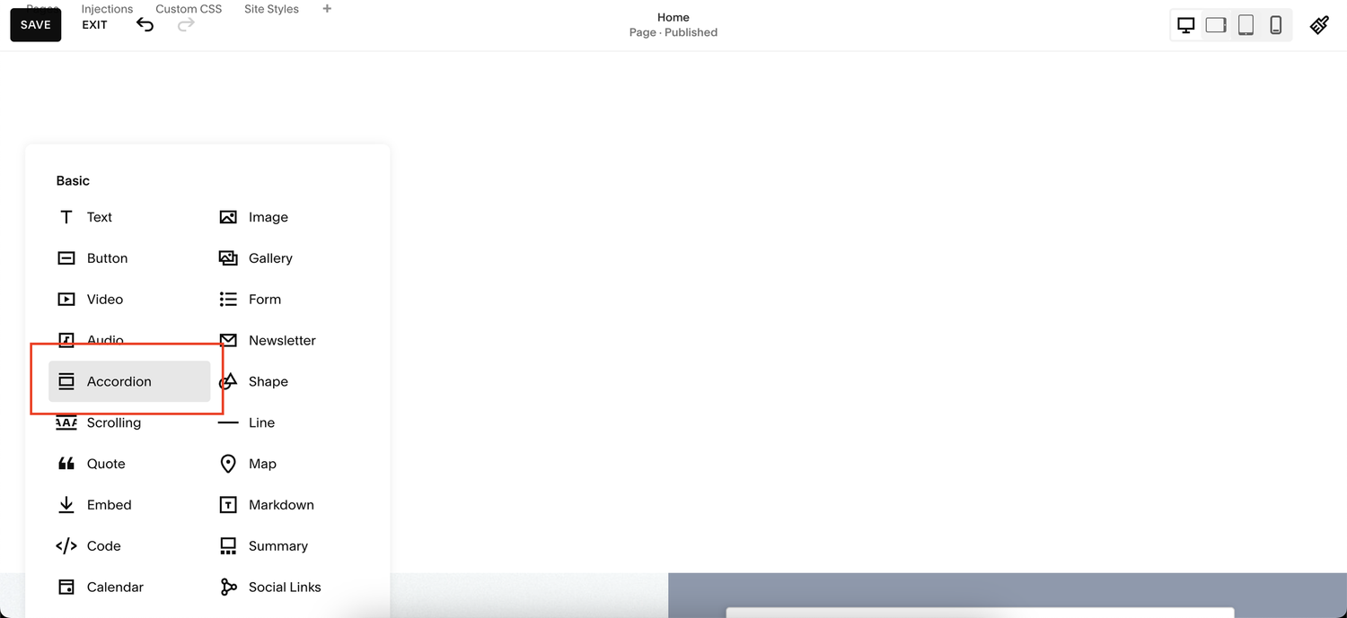 Adding an FAQ accordion to a Squarespace website — by Crawford