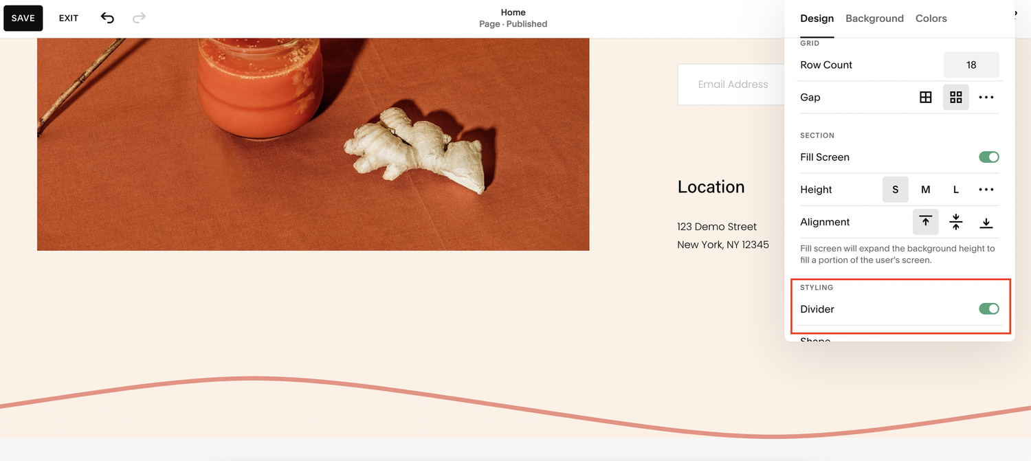 Add borders between sections on Squarespace — by Crawford
