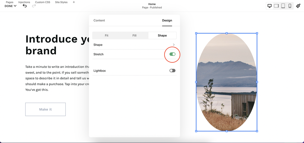 How to change the shape of images on Squarespace — by Crawford
