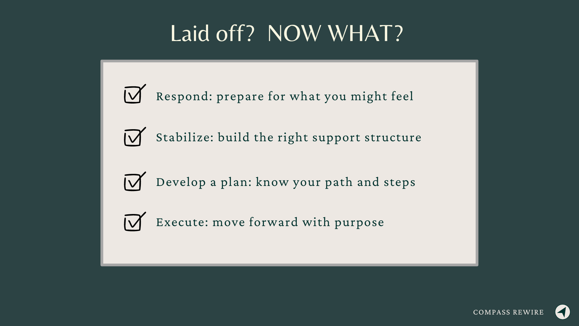 Layoff Clinic | Navigate Career Changes — Compass Rewire