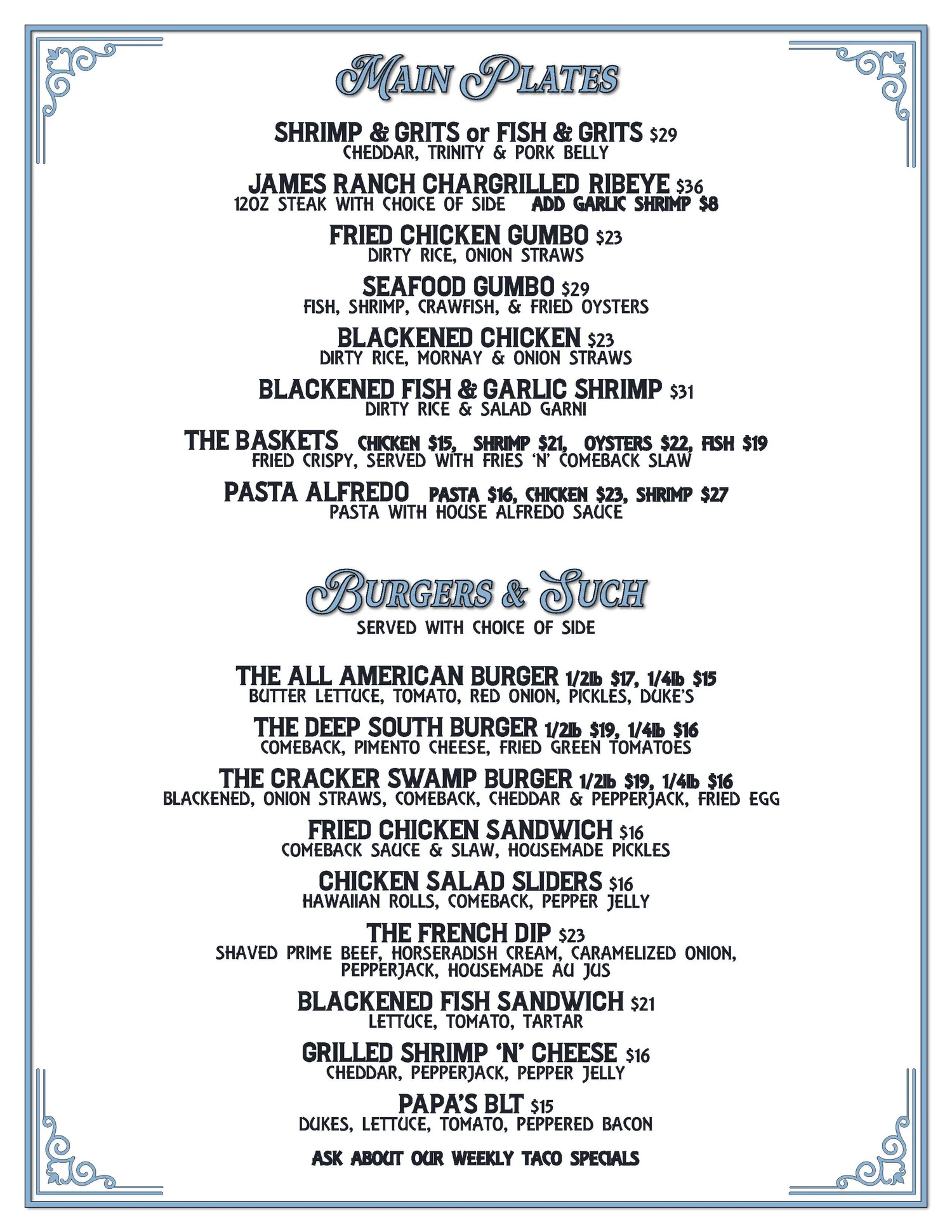 Mains | Discover Our Delights — Velchoff's Corner
