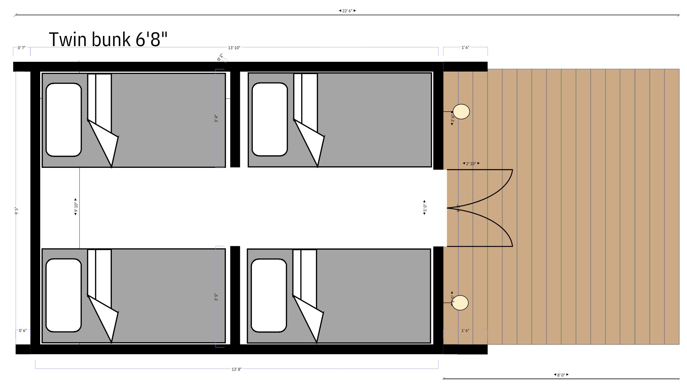 Quad Pod: Mega Pod with 4 Twin Beds for Group Stays — Glamping Pods of ...
