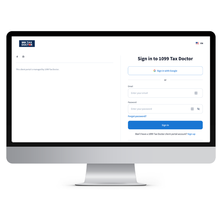 LOGIN | Secure Access to Tax Services — 1099 Tax Doctor