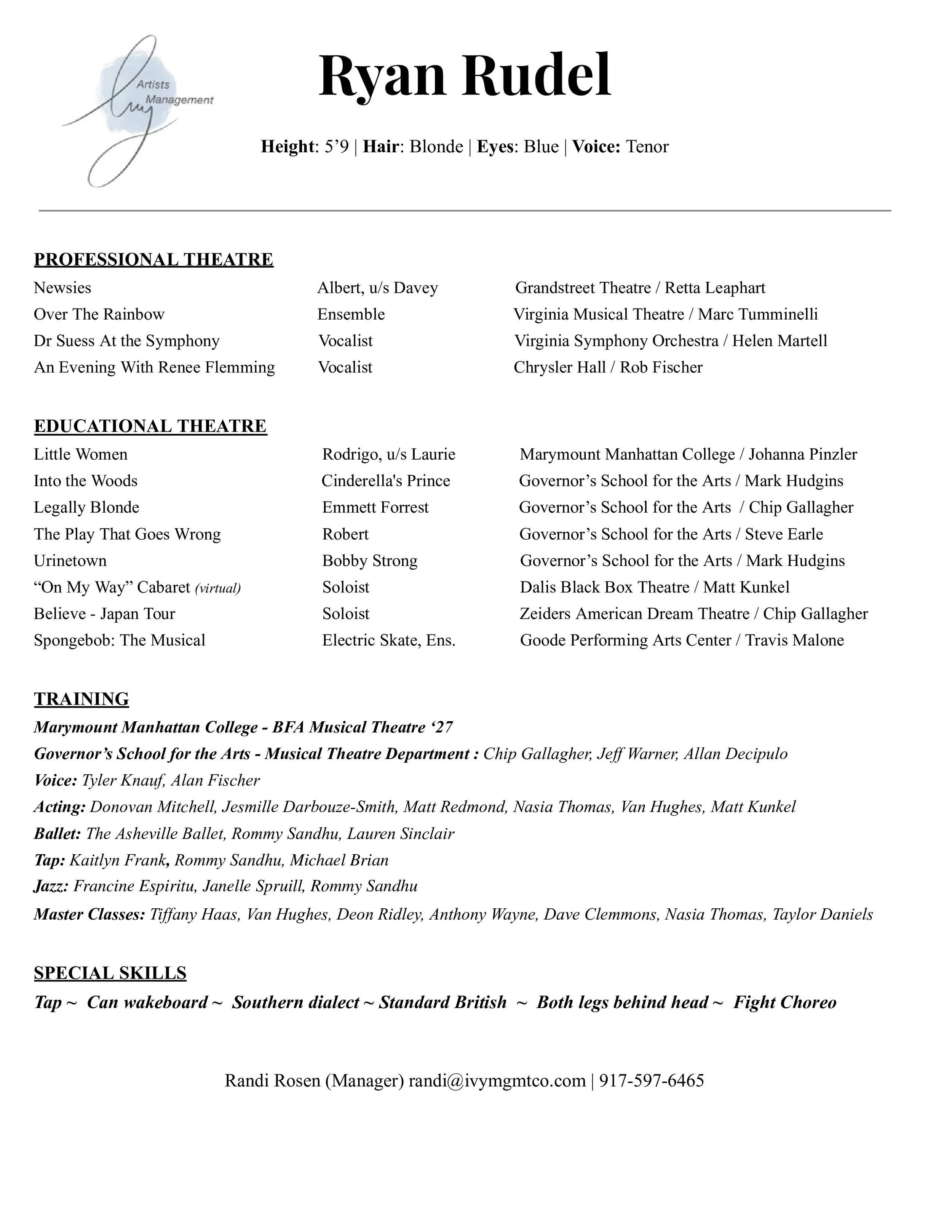 Resume — RYAN RUDEL