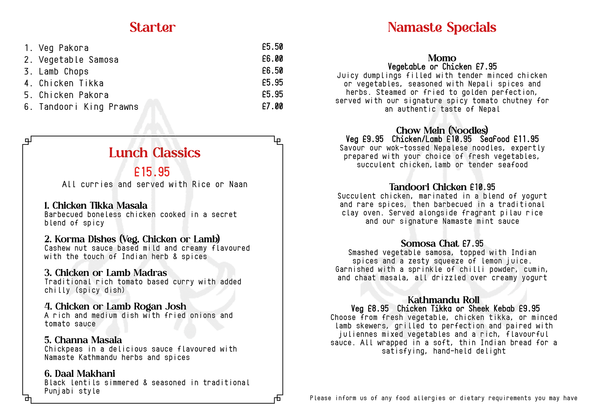 lunch-menu | Discover Nepali Flavors — NAMASTE KATHMANDU