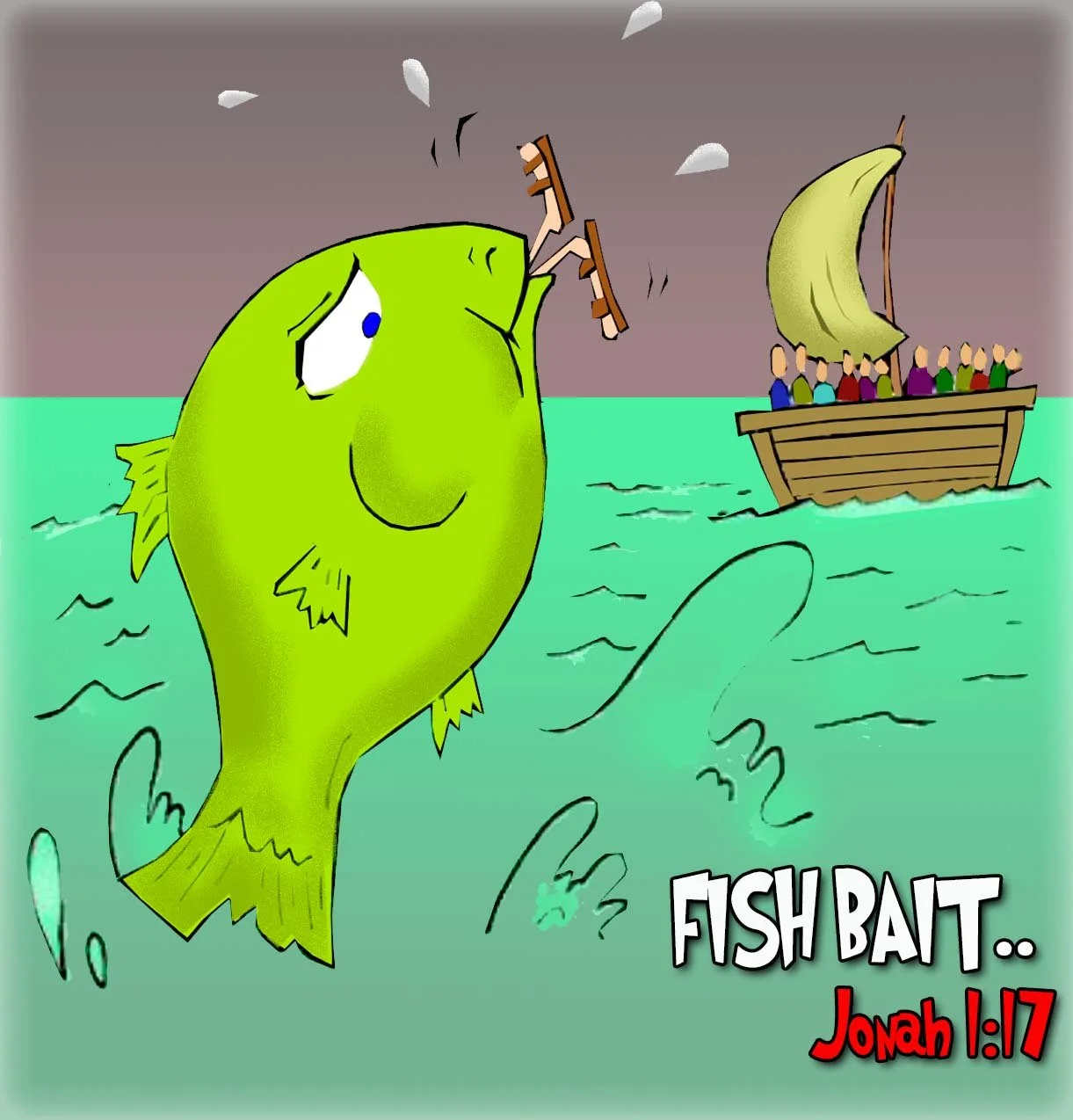 JONAH CARTOONS - Nineveh, & 3 days in a big fish — The Back Pew