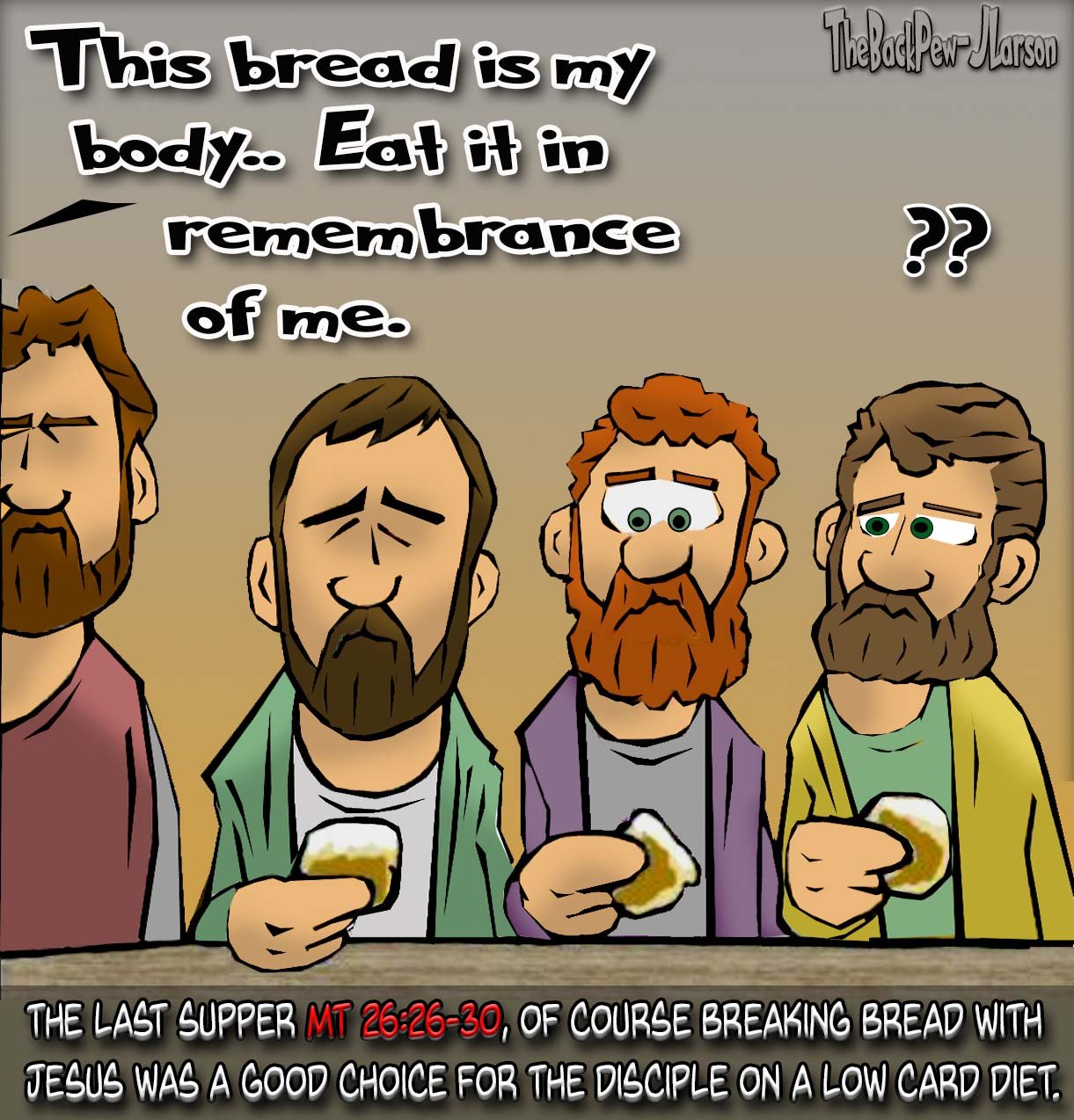 Last Supper cartoons Gethsemane cartoons — The Back Pew