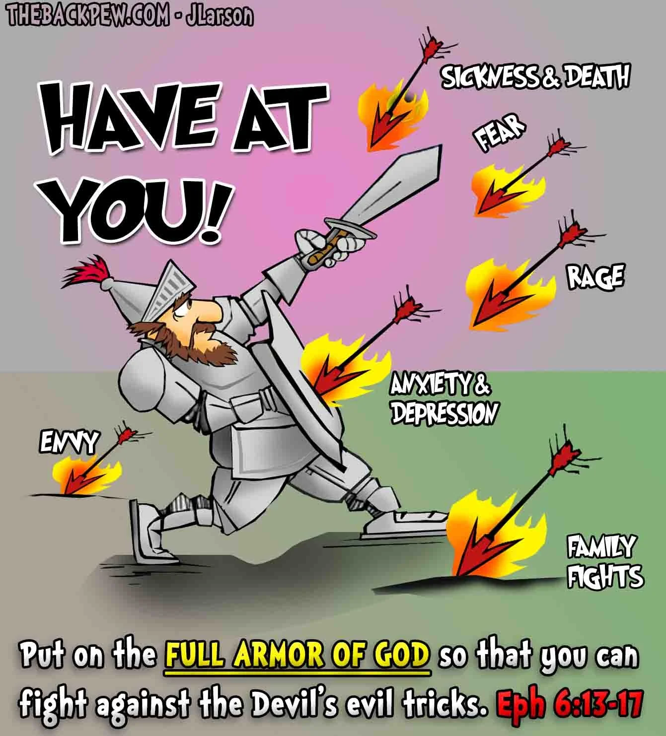 Spiritual Battle Cartoons - Fight with Faith — The Back Pew