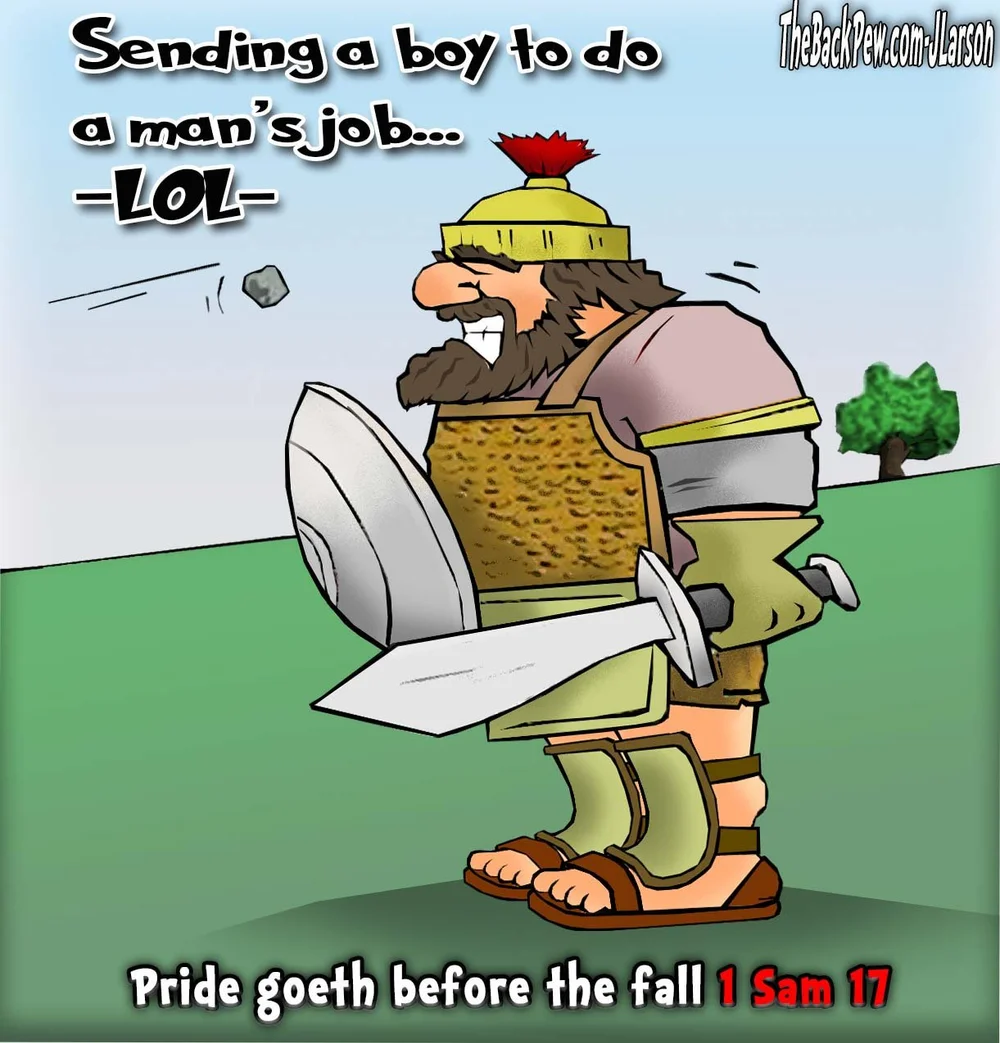 David and Goliath Cartoons - GIANTS FALL — The Back Pew