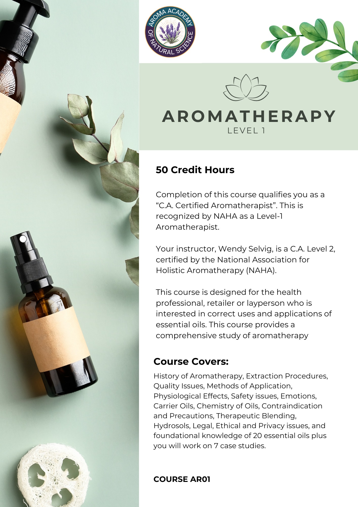 Certified Aromatherapist - Level 1 - BOOK ONLY VERSION — The Aroma Science Academy