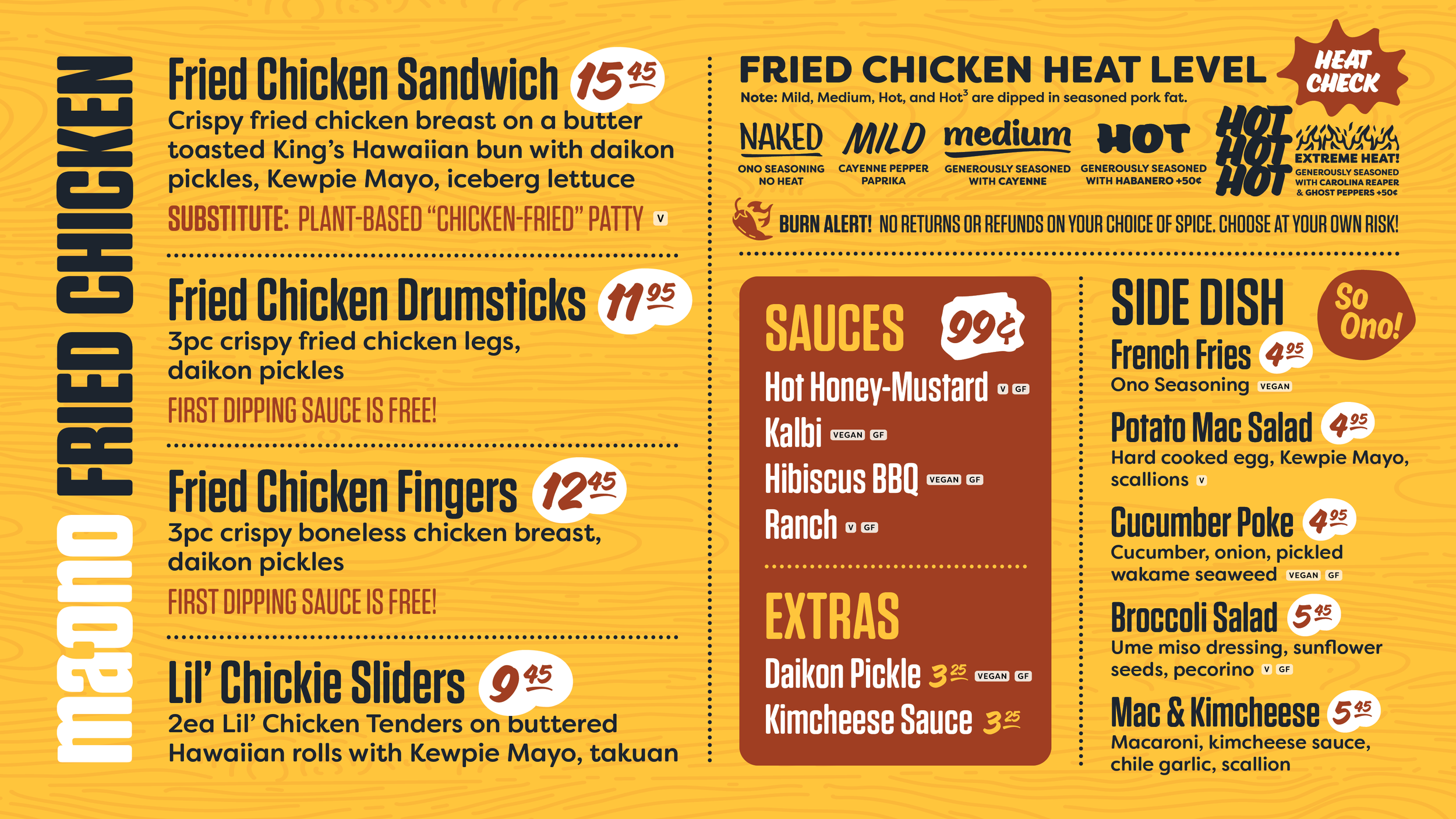 Menu — Ma‘ono Fried Chicken