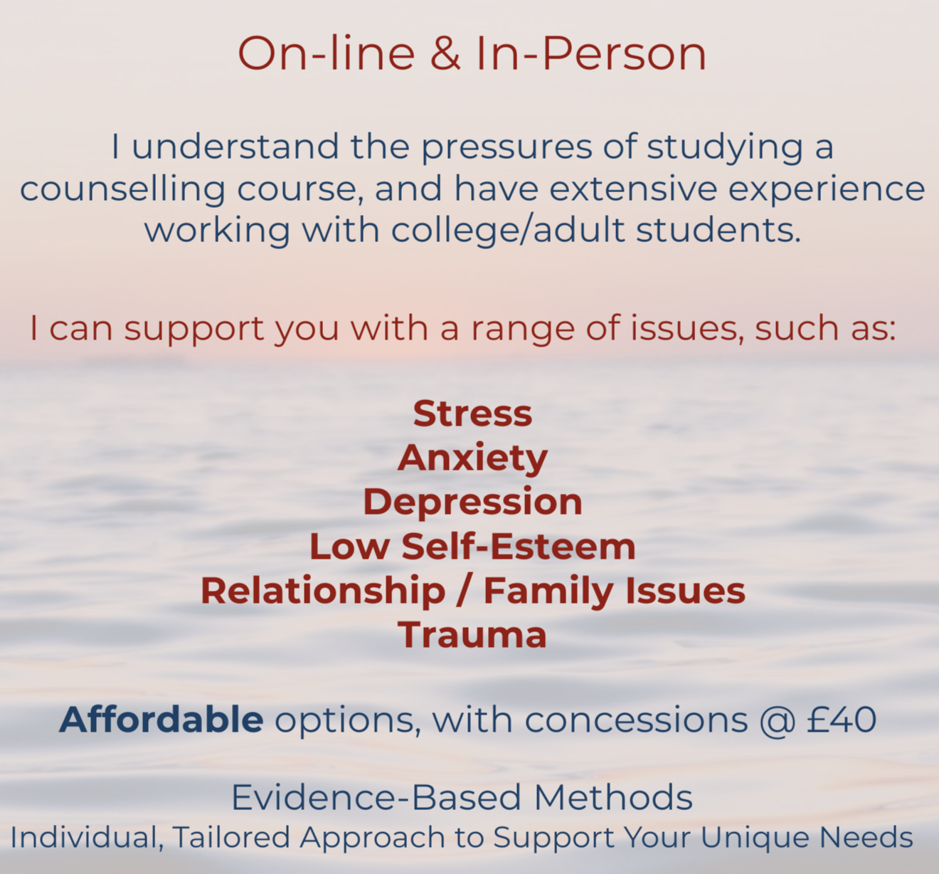 Counselling Fees and Availability — CAROLINE ALLEN Online or In-Person ...