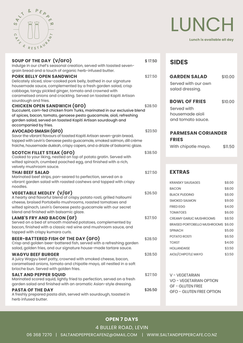 Salt & Pepper Cafe and Restaurant | Levin New Zealand Cafe & Restaurant