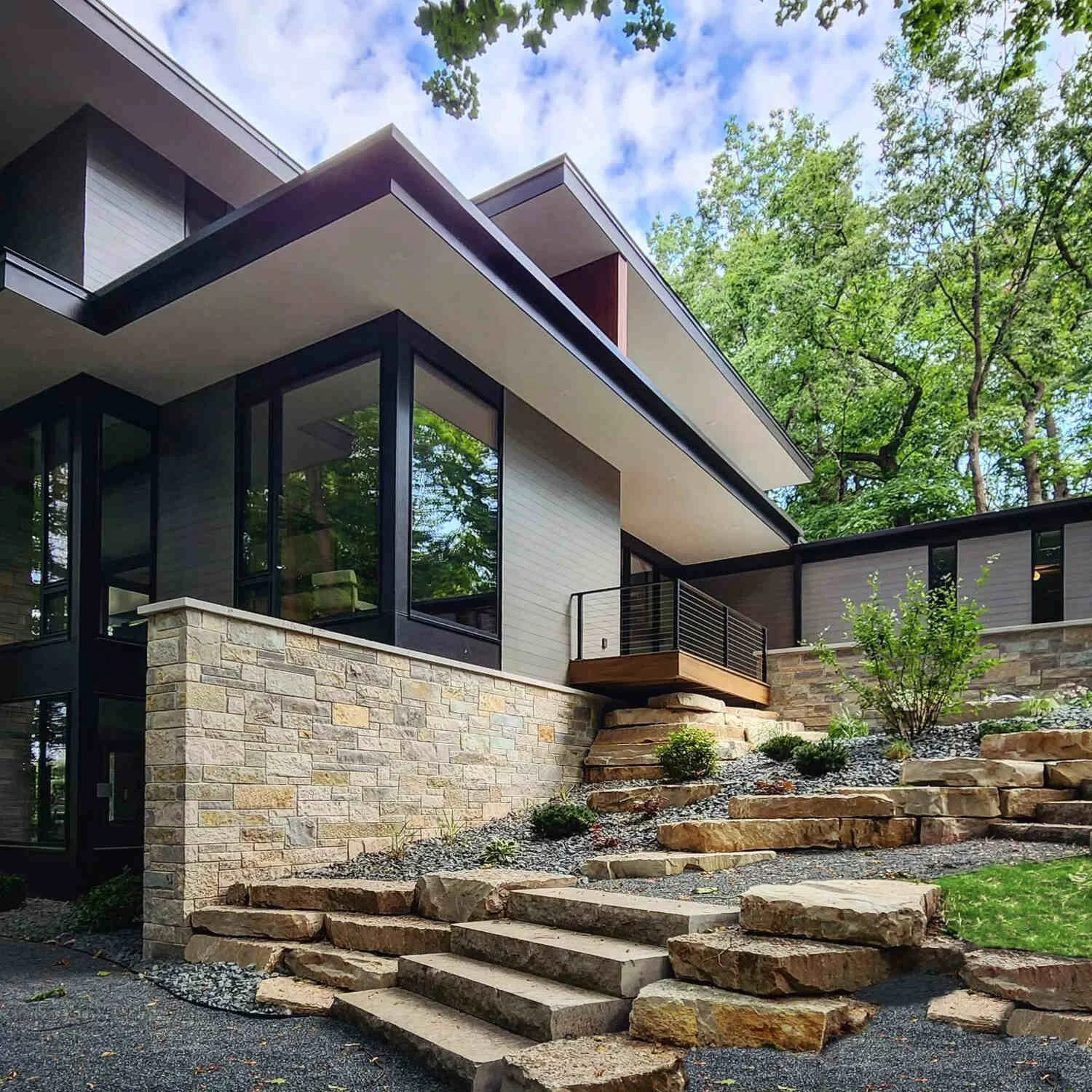 Backyard Slope Transformation With Retaining Walls in Madison, Waunakee ...