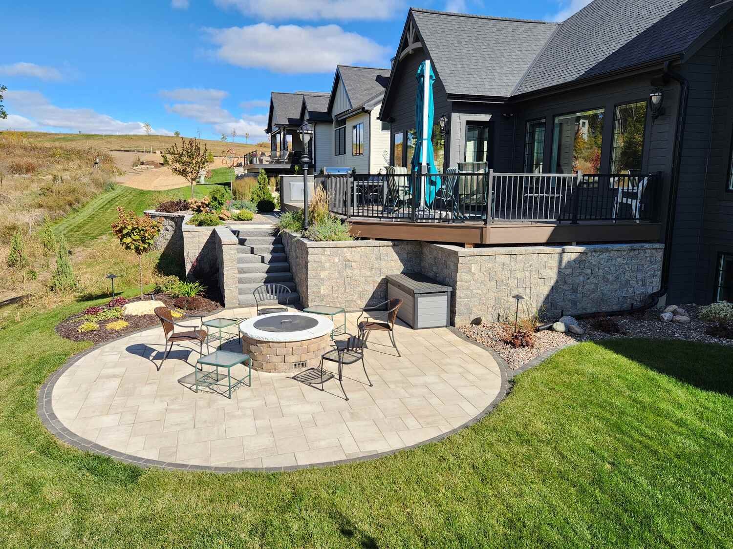 Backyard Landscape Design With Stone Path in Madison, Verona & Waunakee ...