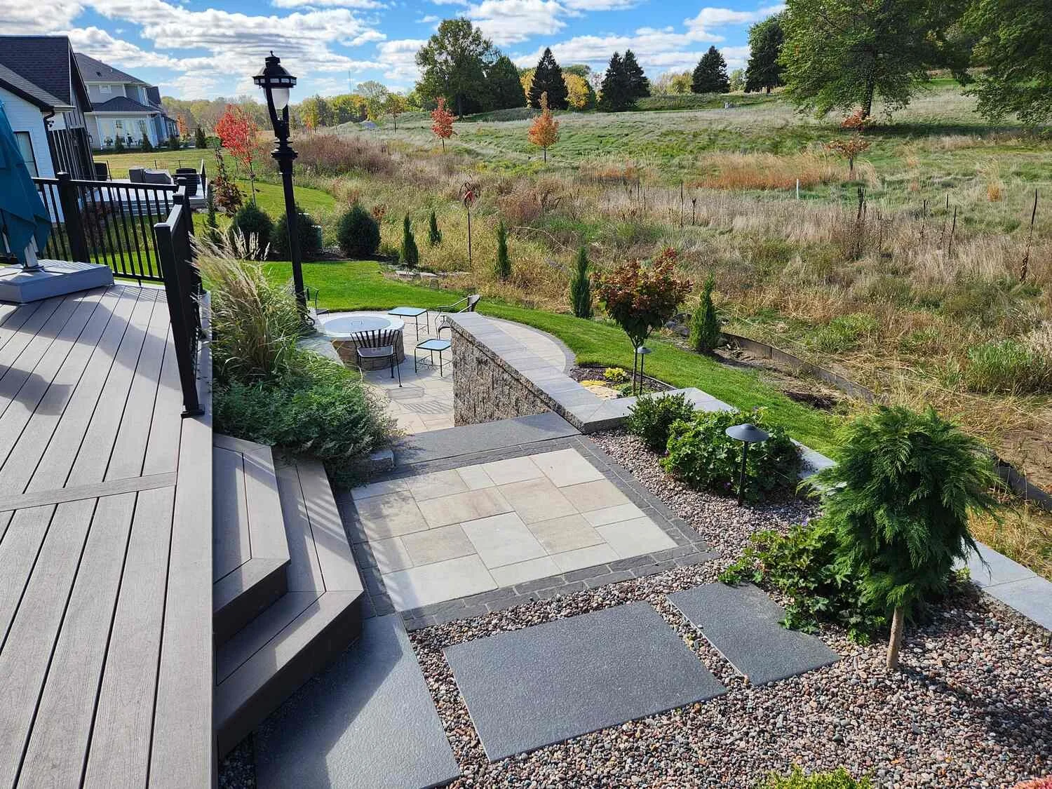 Backyard Landscape Design With Stone Path in Madison, Verona & Waunakee ...