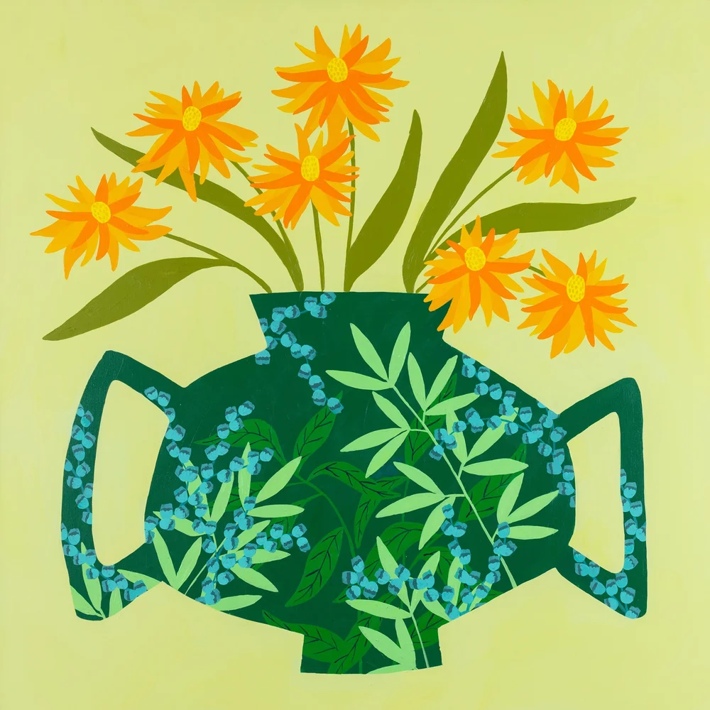 Teal Blooms Print — Bailey Schmidt Art