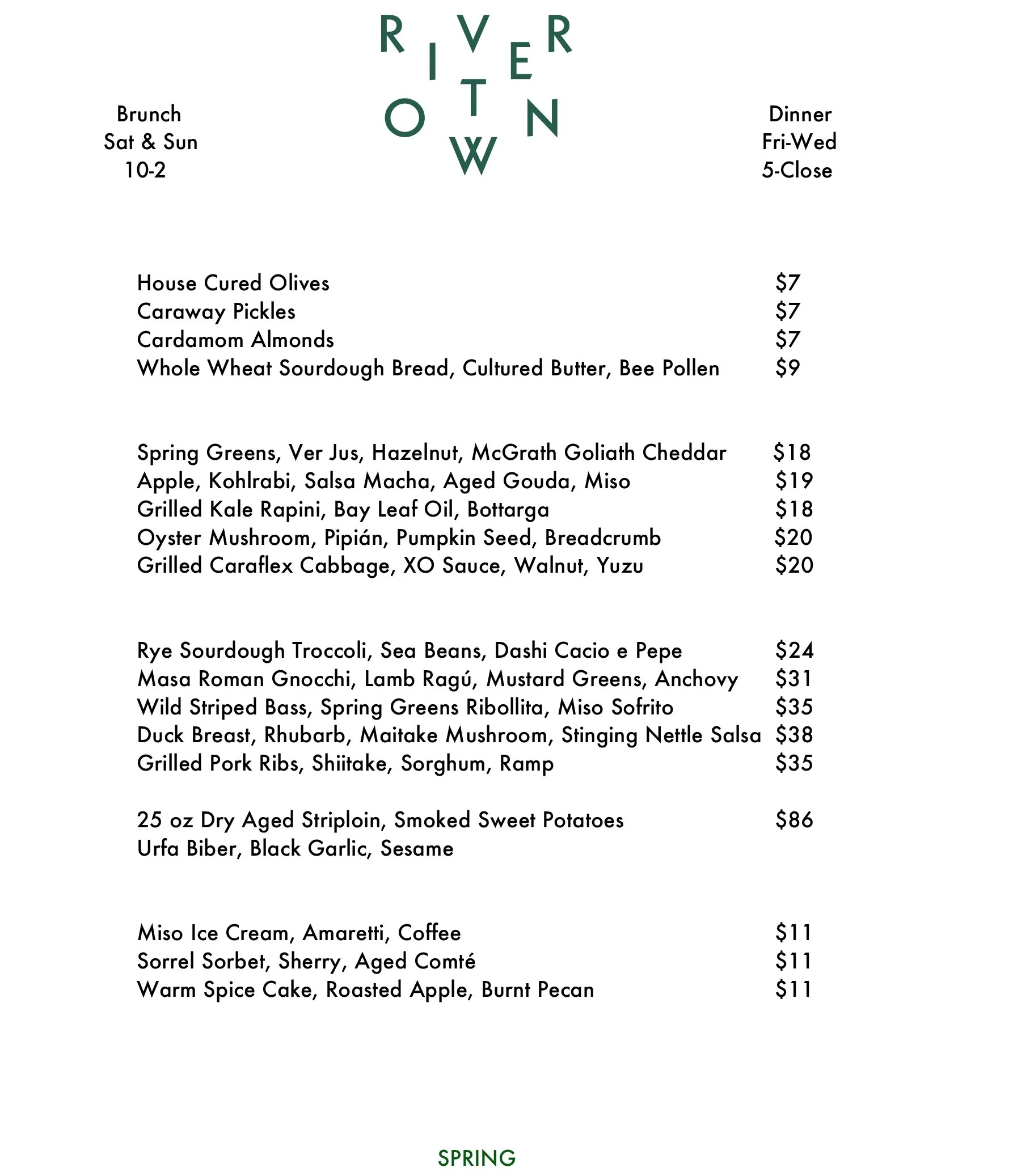 Dinner — Rivertown Lodge