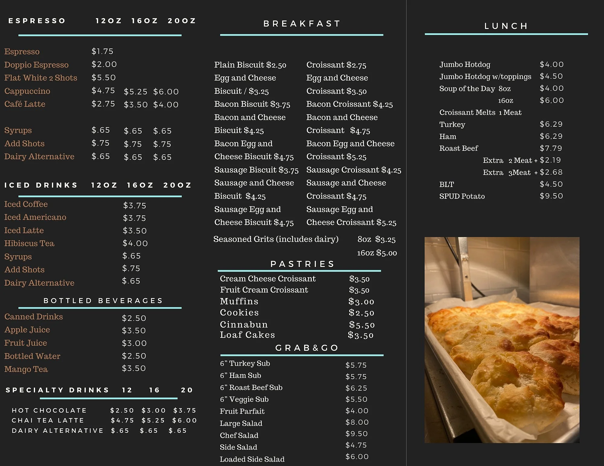 Menu | Discover Our Specials — Hot Coffee