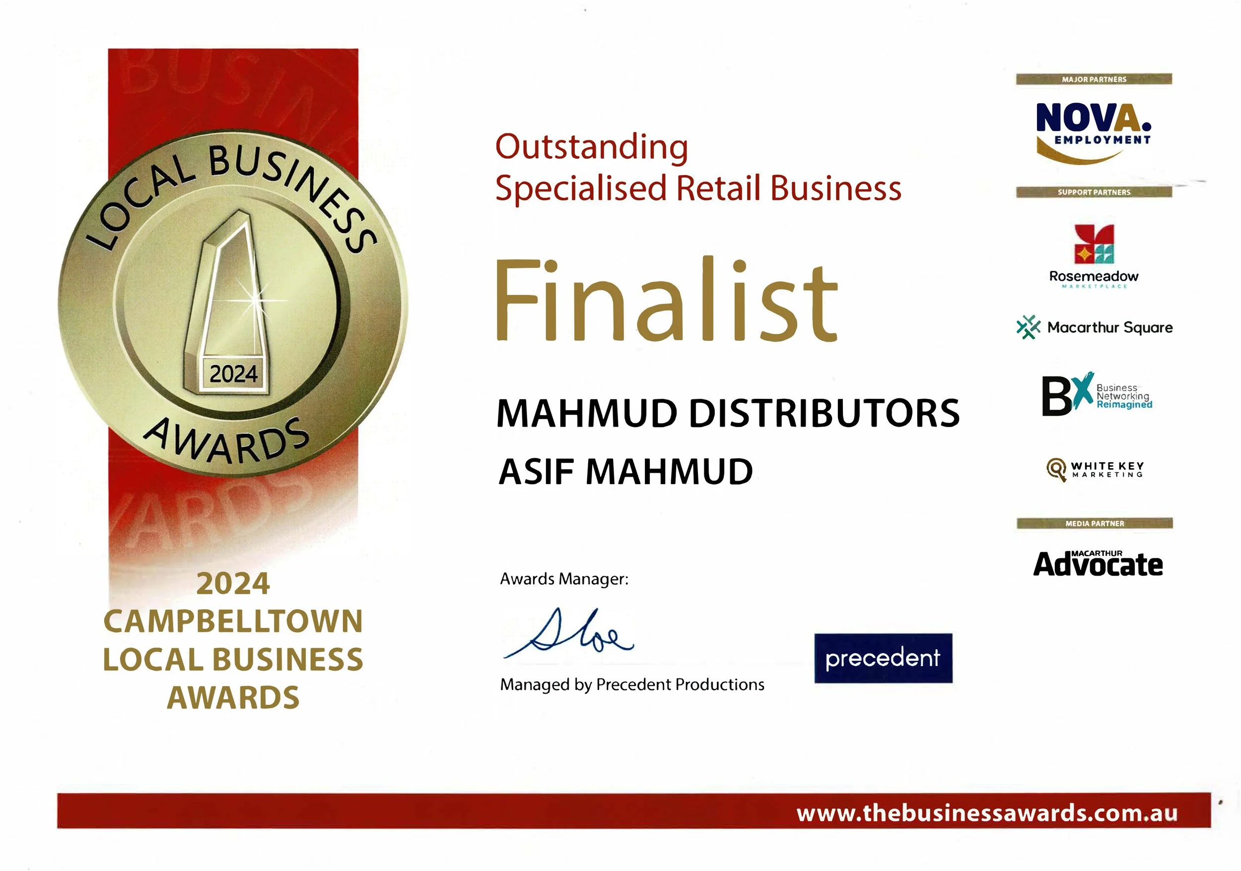 Our Recognitions & Achievements — Mahmud Distributors Australia
