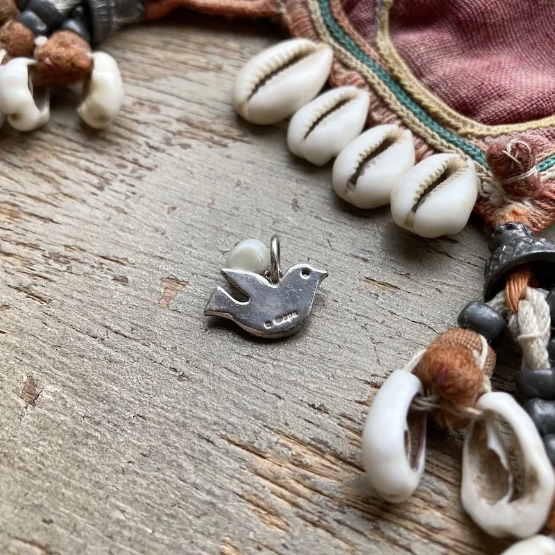 Pretty Sterling Silver Bird Pendant with Pearl — Woven Earth