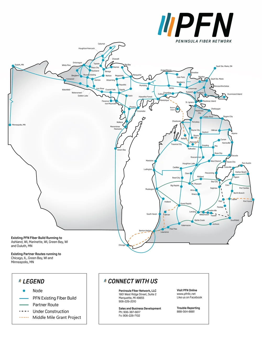 NETWORK MAP — Peninsula Fiber Network, LLC