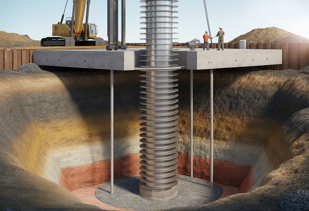 What Is a Helical Pile Foundation? Benefits & Applications — Exactus ...