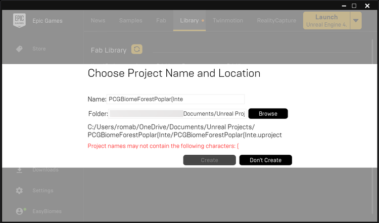 Unreal engine 5 Migrating Assets — Easy Biomes